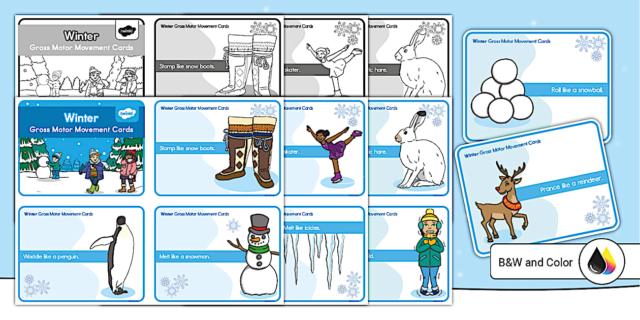 Winter Movement Cards | Gross Motor Activities | Twinkl