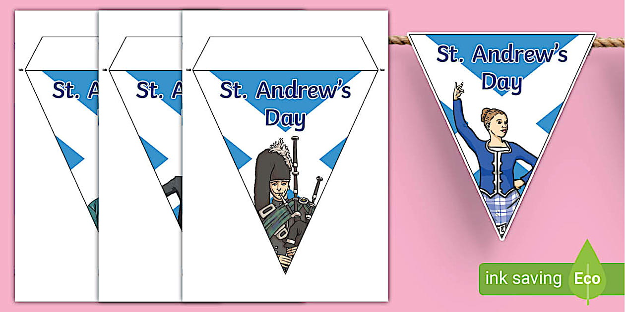 Cursive St. Andrew's Day Display Bunting (teacher made)