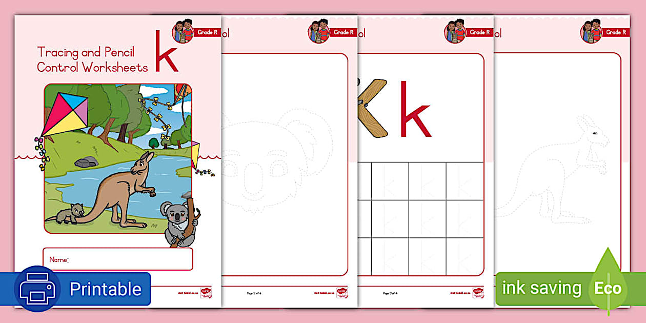 Gr. R Phonics Letter K Tracing and Pencil Control Worksheets