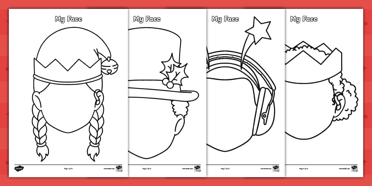 Christmas Themed Blank Faces Template Activity