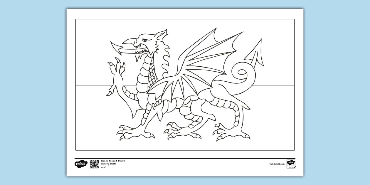 Welsh Flag Coloring Page (Teacher-Made) - Twinkl