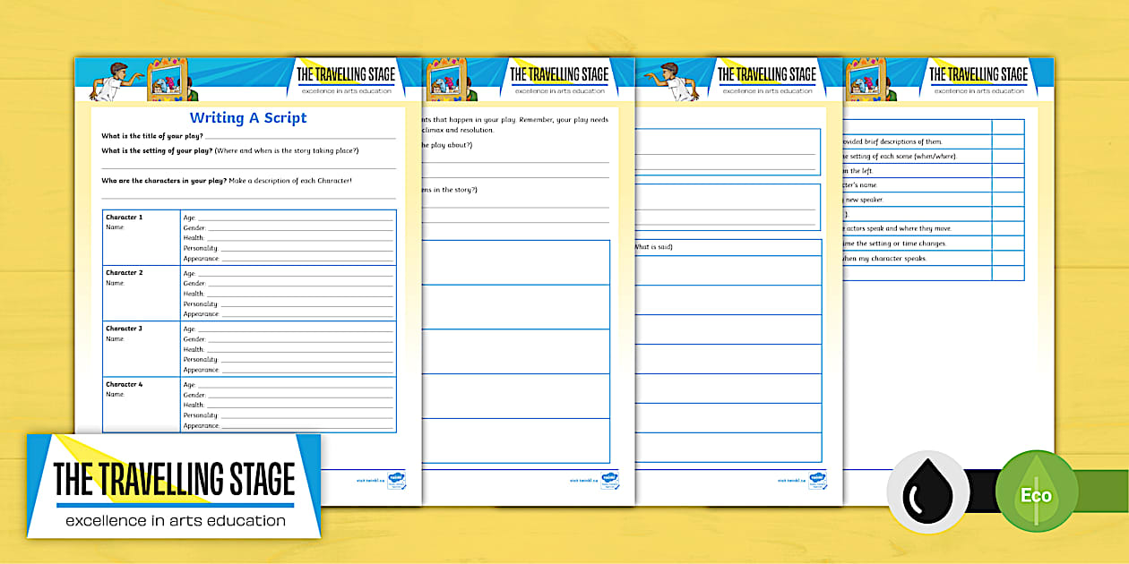 FREE! - Printable Script Writing Template For Students