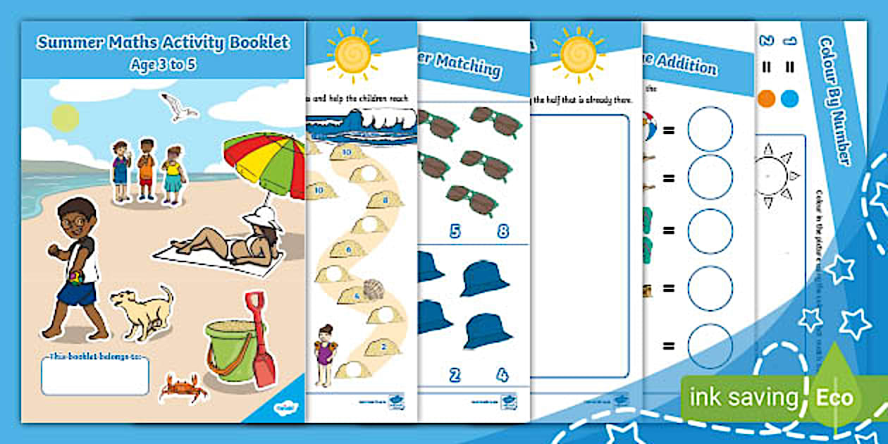 Summer Maths Activity Booklet for Ages 3 - 5 - Twinkl