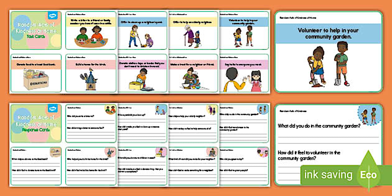 Random Acts of Kindness at Home Task Cards | Twinkl - Twinkl