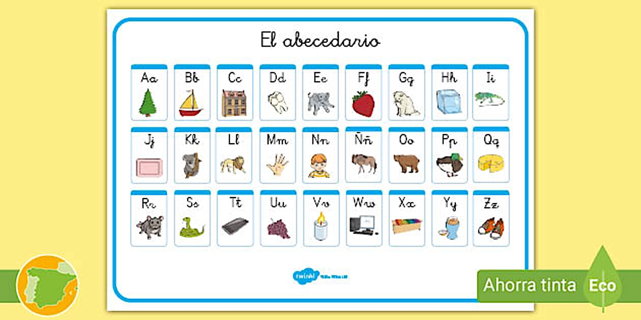 Black and White Tapiz de vocabulario: El abecedario - Twinkl