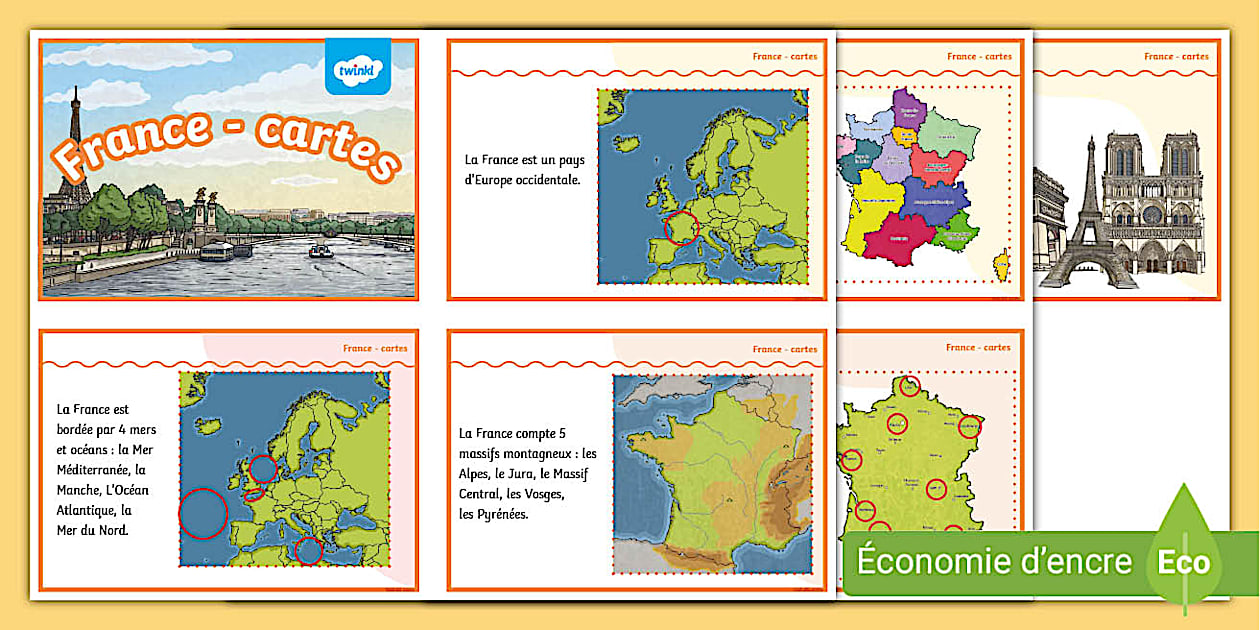 France - cartes (teacher made) - Twinkl