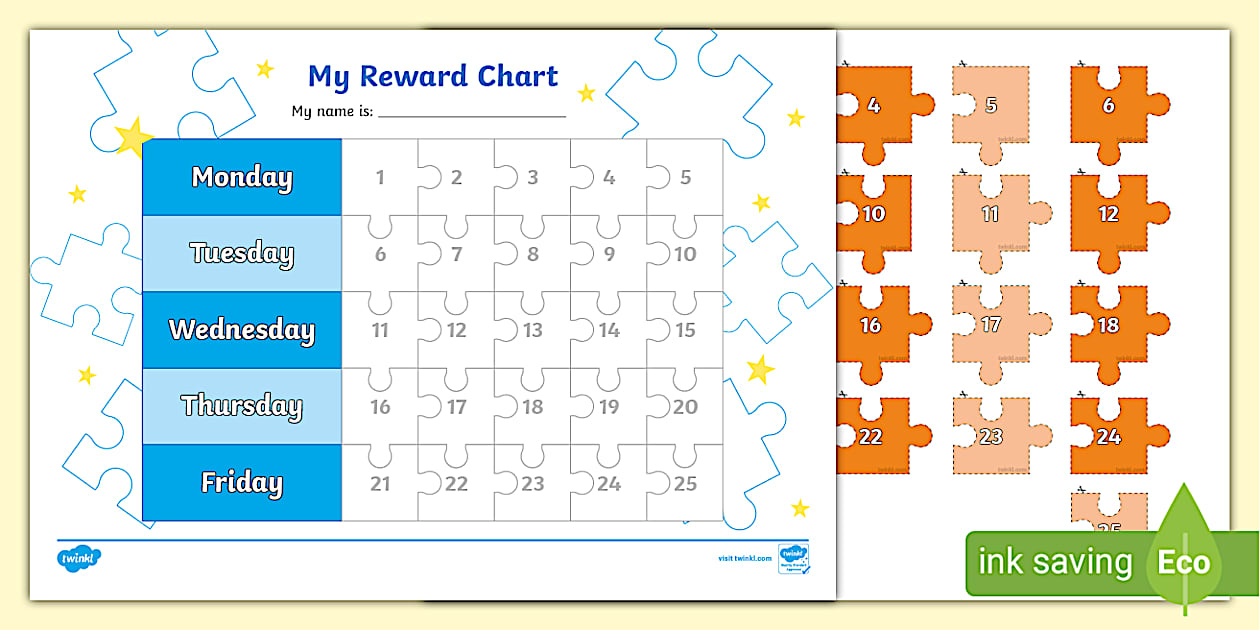 Jigsaw Reward Chart (teacher made) - Twinkl