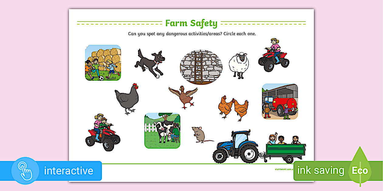 Farm Safety Activity Sheet (Hecho por educadores) - Twinkl
