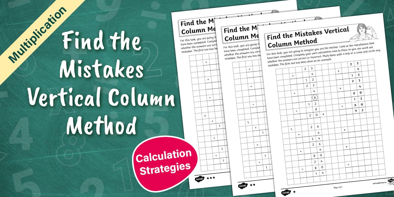 Find the Mistakes Vertical Column Method