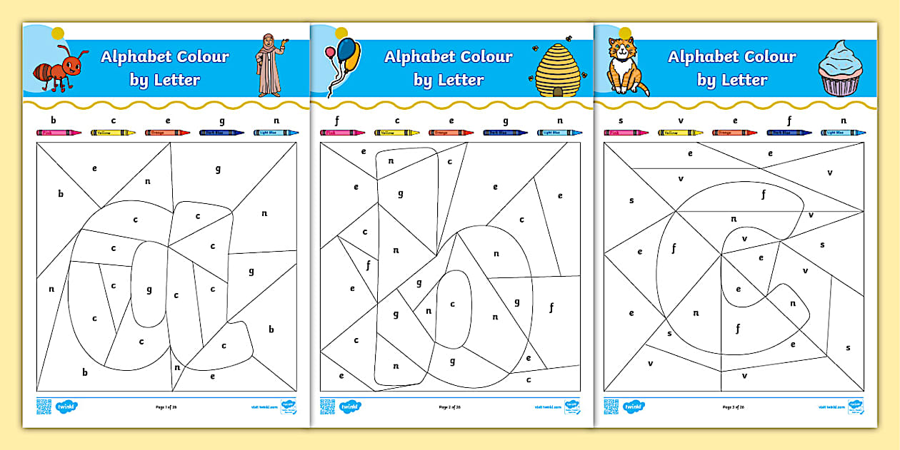 Alphabet Colour by Letter - Lowercase Letters