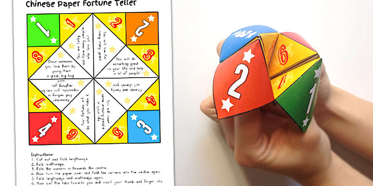 Black and White Chinese New Year Paper Fortune Teller