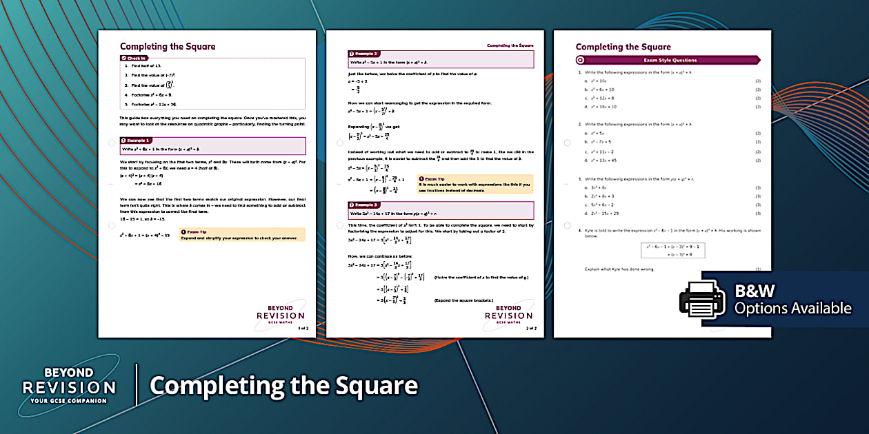 👉 Completing the Square Revision | GCSE Higher Maths | Beyond