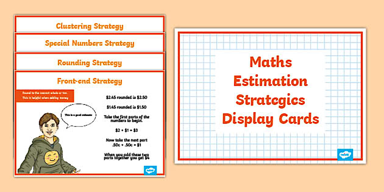 Maths Estimation Strategies Display Cards (teacher made)