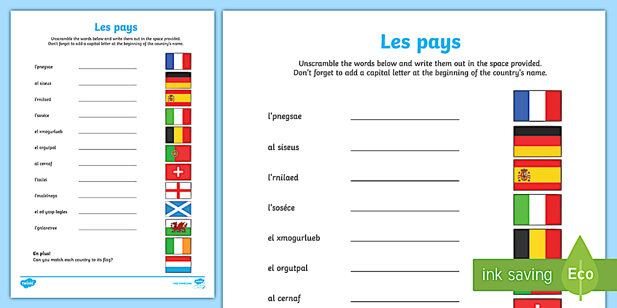 French Word Scramble| Primary Resources | Twinkl