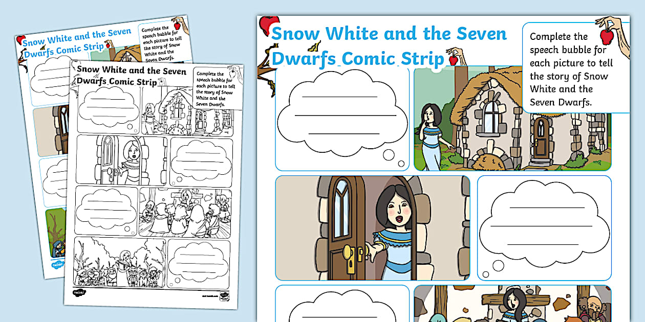 Snow White Finish the Comic Strip Worksheet (teacher made)