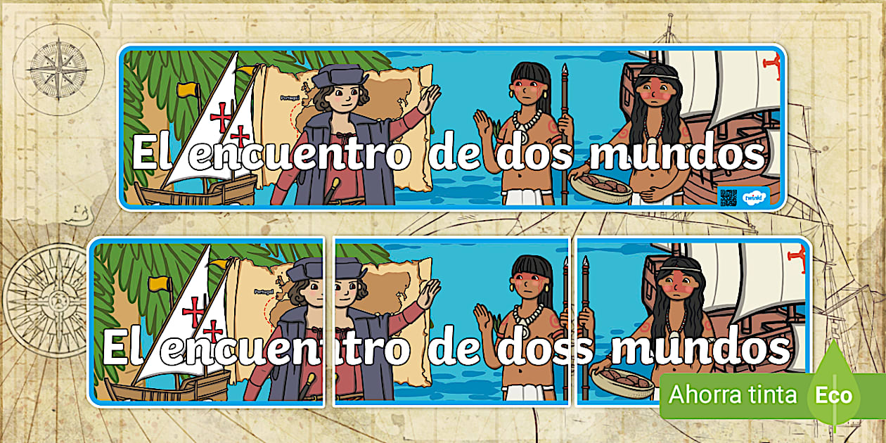 Letrero: Encuentro de dos mundos