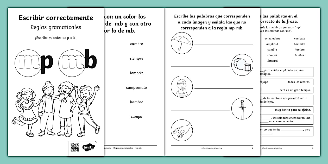 Guía de lenguaje - ortografía - mp y mb - Twinkl Colombia