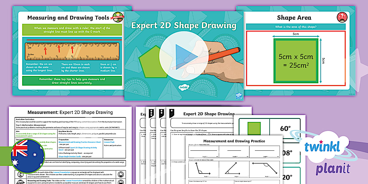 Year 5 Measurement: 2D Shape Drawing Lesson 1 (teacher made)