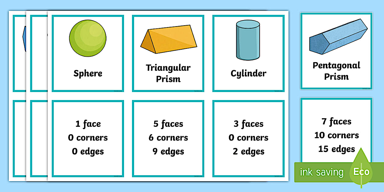 Editable 3D Shape and Properties Matching Cards - Twinkl