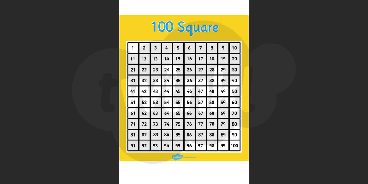number 100 square