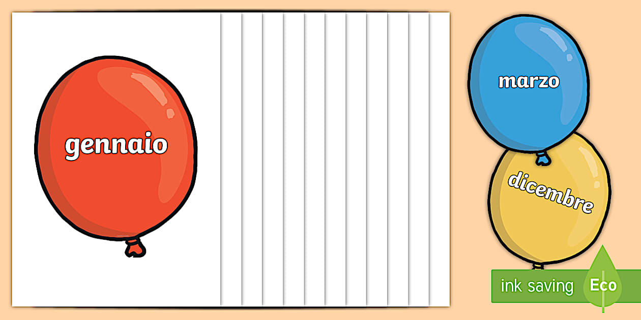 Italian Months of the Year Posters - Language Resources