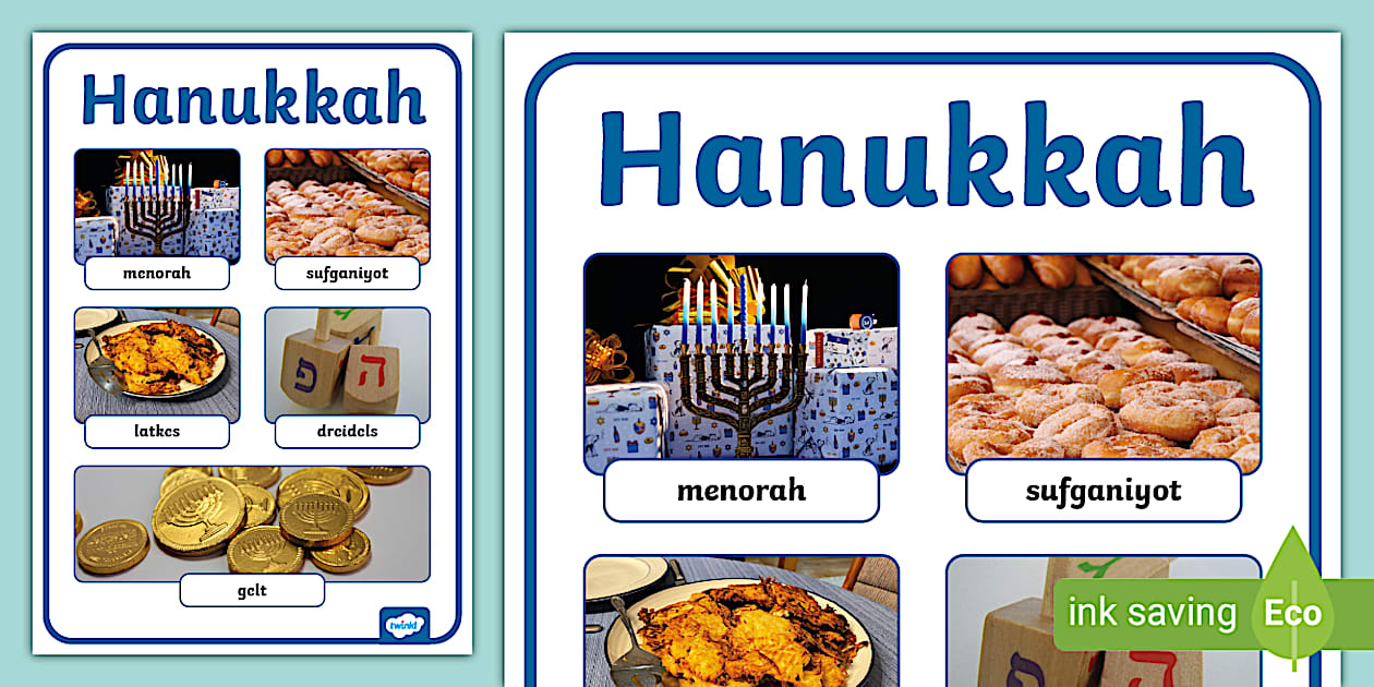 Hanukkah Photo Display Poster (teacher made) - Twinkl