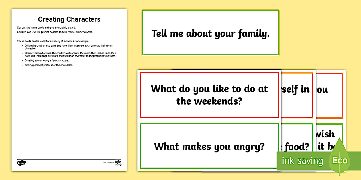 Creating Characters Drama Activity (teacher made) - Twinkl