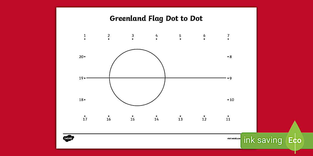 Greenland Flag Dot to Dot Worksheet | Primary Resources
