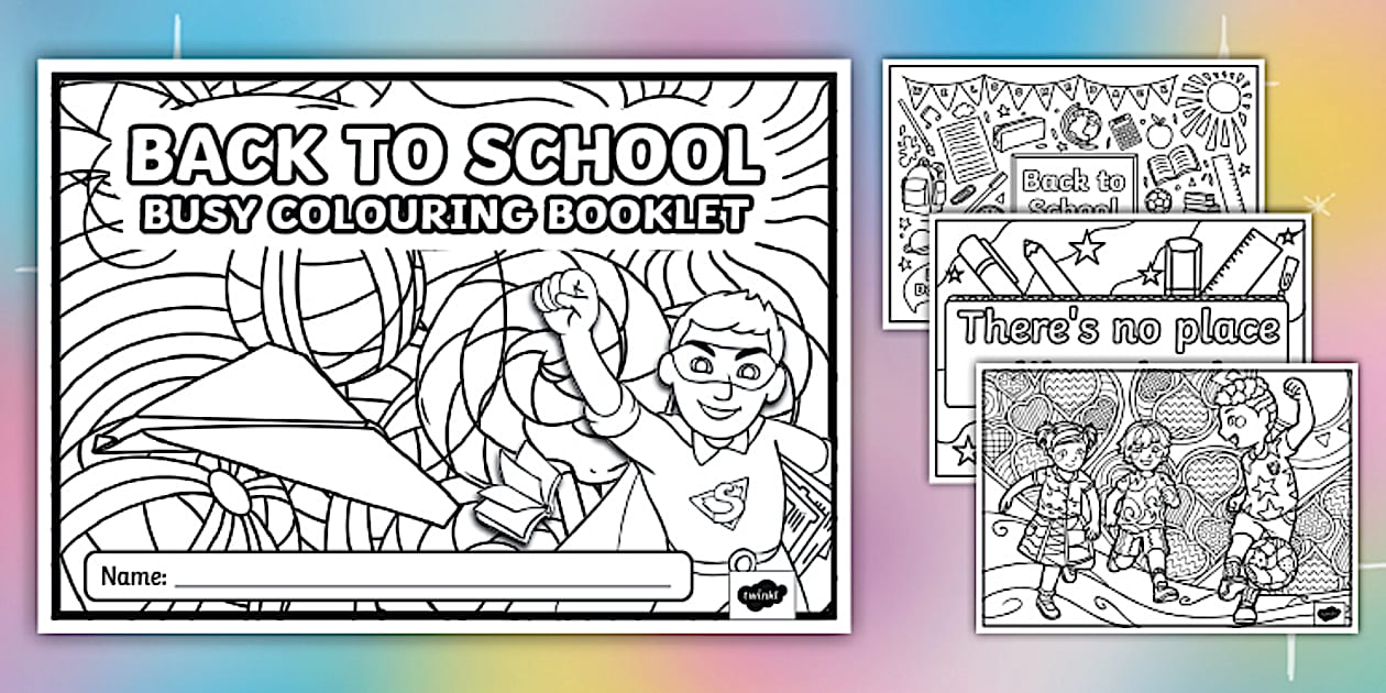 Back to School Busy Colouring Booklet (Teacher-Made)