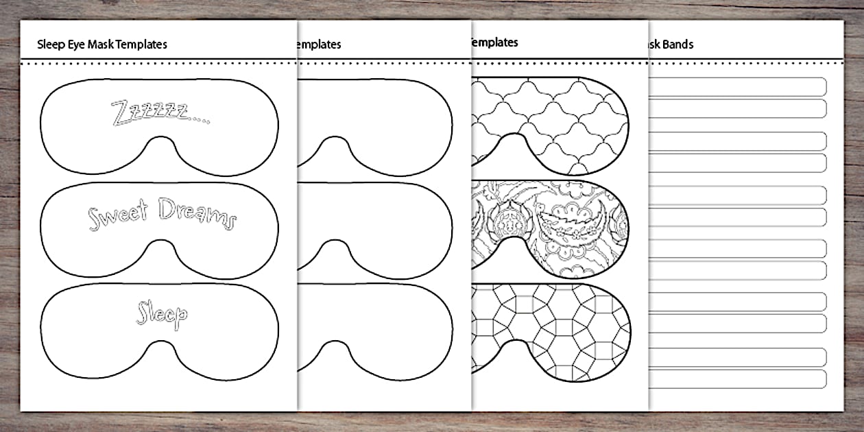 Design your own Sleep Mask Colouring Activity | Twinkl Party