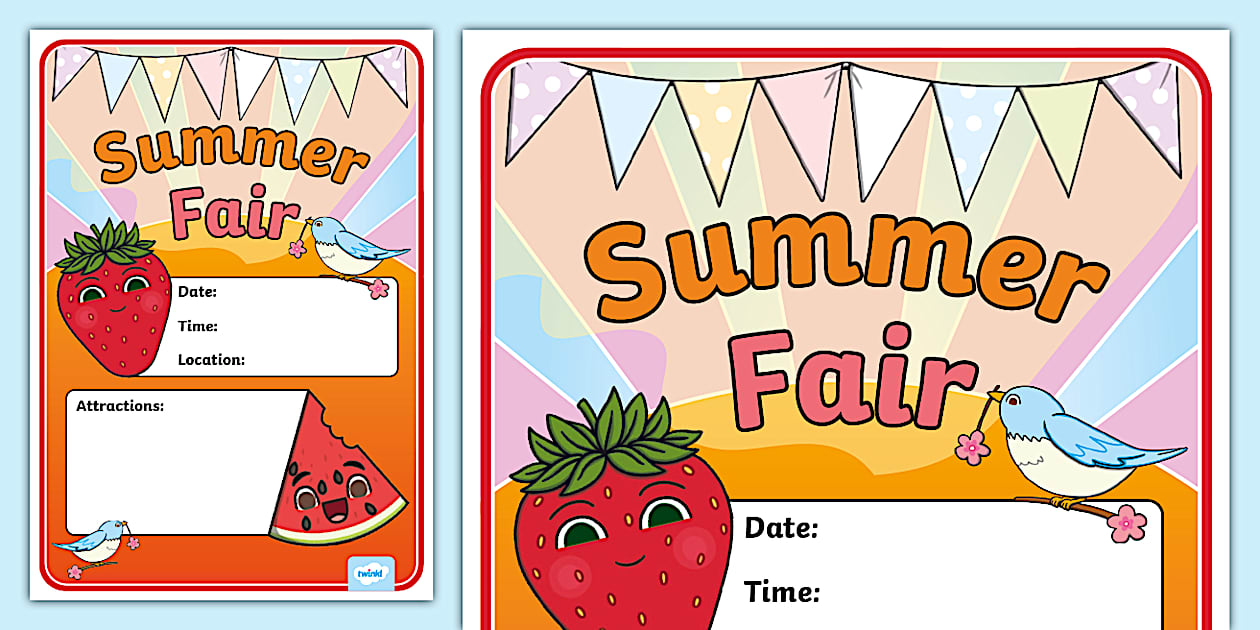 Summer Fair Editable Poster (teacher made) - Twinkl