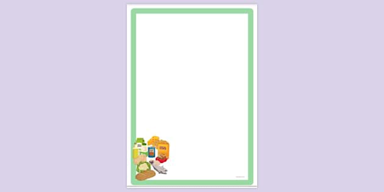 Food Pictures Page Border for Kids (teacher made) - Twinkl