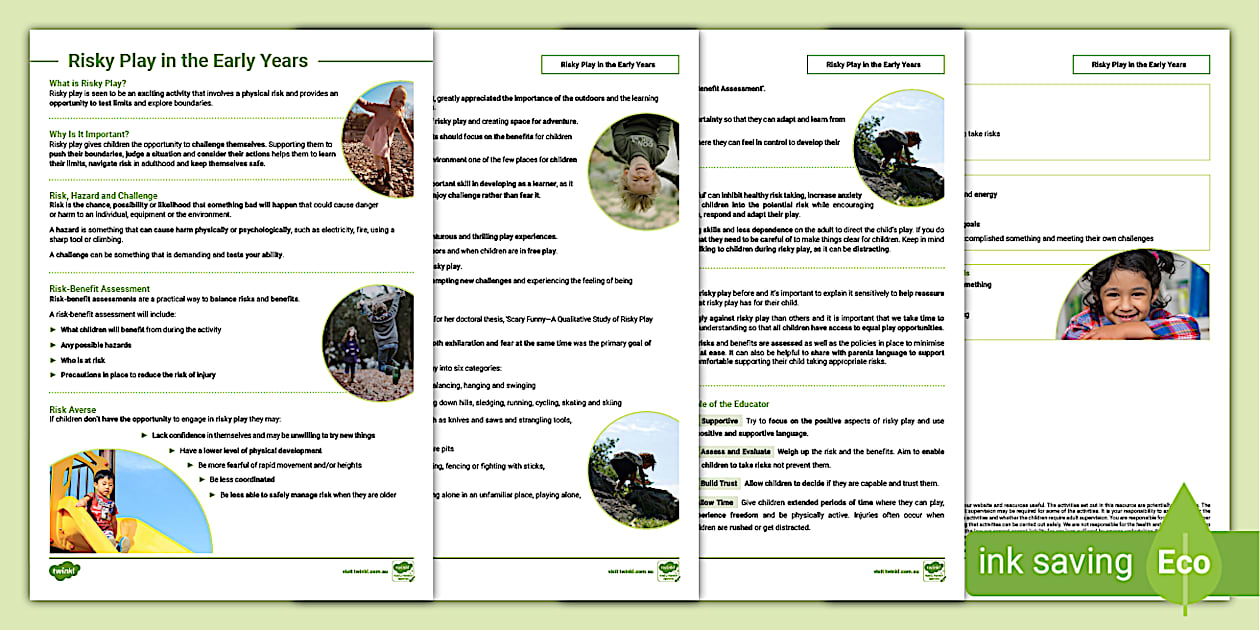 Risky Play for EYLF (teacher made) - Twinkl