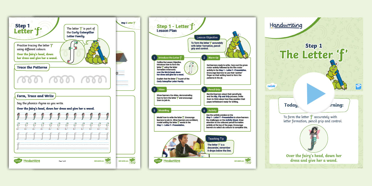 Twinkl Handwriting Scheme: Step 1 Letter 'f' Pack