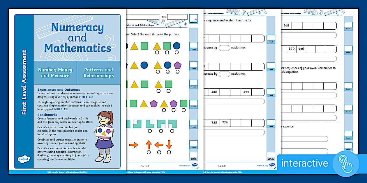 PDF: First Level Assessment - Patterns and Relationships