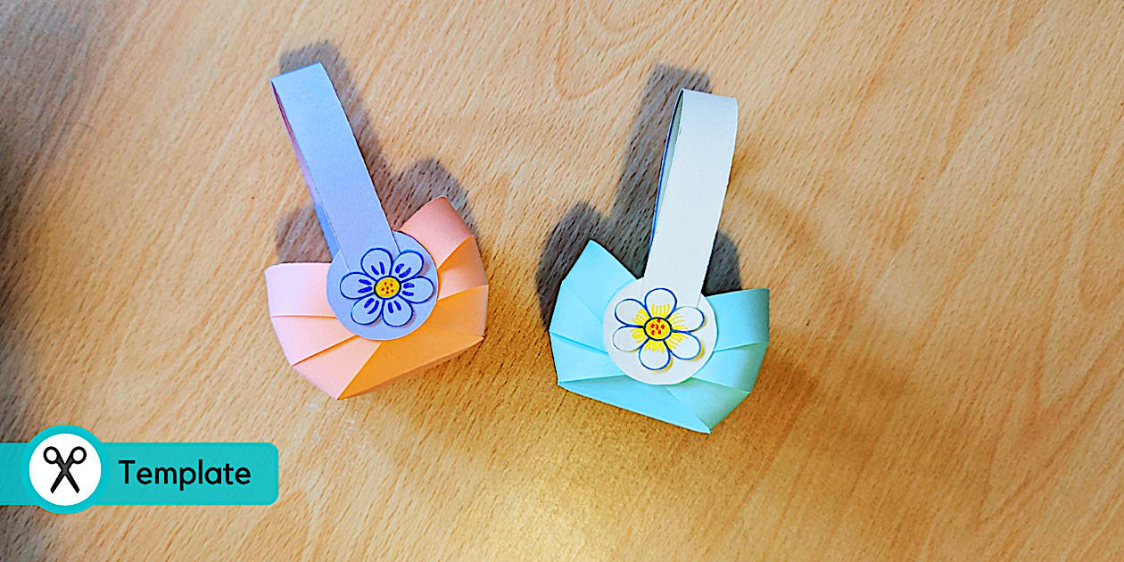 Pastel Paper Easter Basket (teacher made) - Twinkl