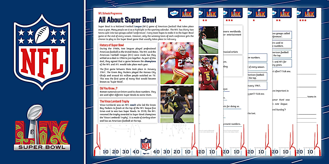 FREE! - NFL: All About Super Bowl Differentiated Reading Comprehension ...