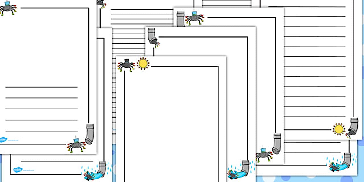 Editable Incy Wincy Spider Page Borders (Australia) - Twinkl