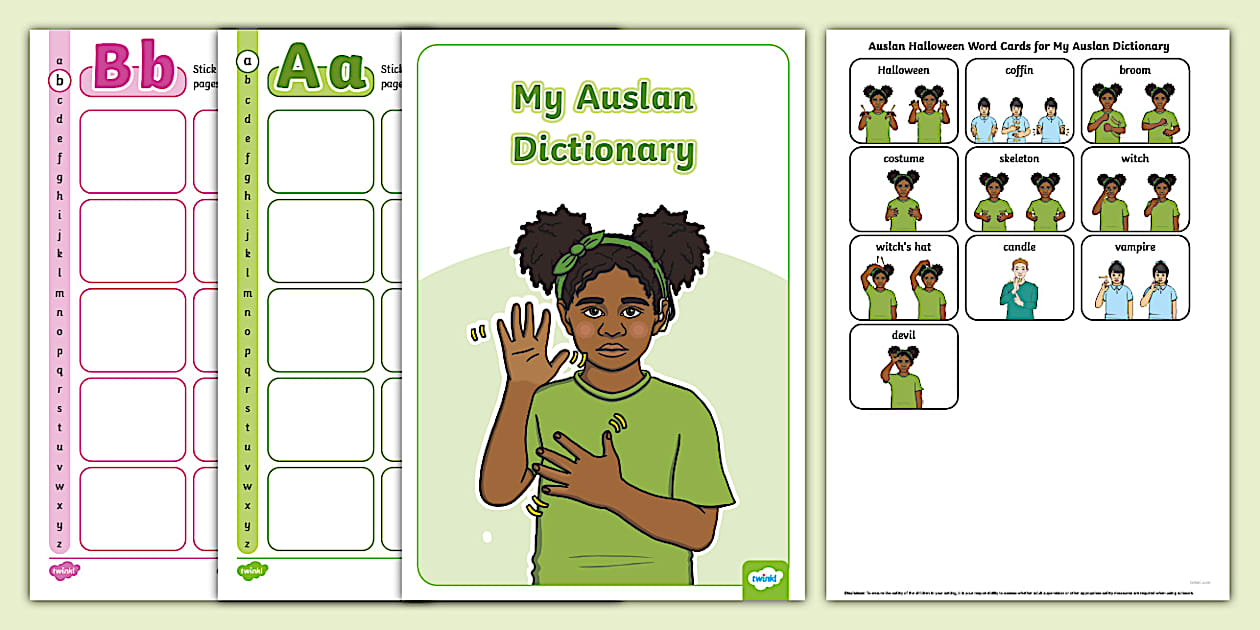 Auslan Halloween Word Cards For My Auslan Dictionary