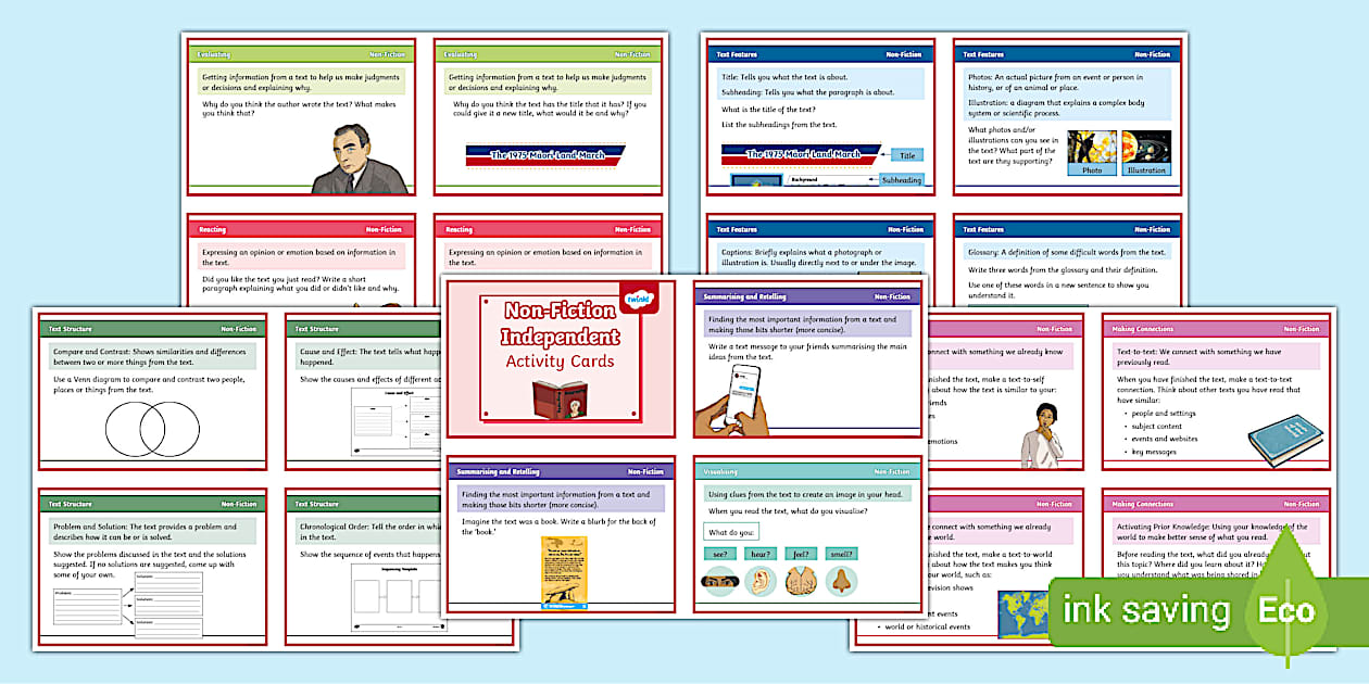 Non-Fiction Independent Activity Cards