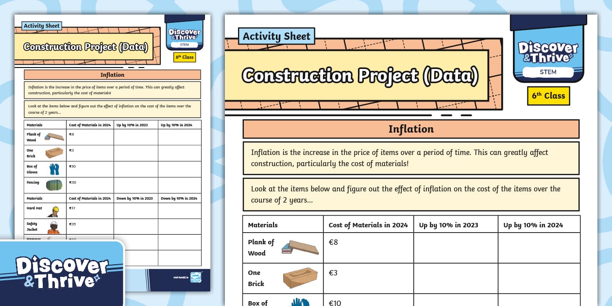 Construction Project - Data Activity Sheet - Twinkl