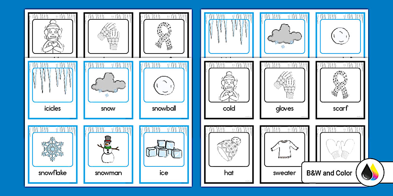 Winter Pairs Matching Card Game (teacher made) - Twinkl