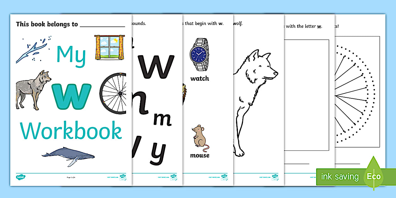 My Letter 'w' Workbook (K1) (Hecho por educadores) - Twinkl
