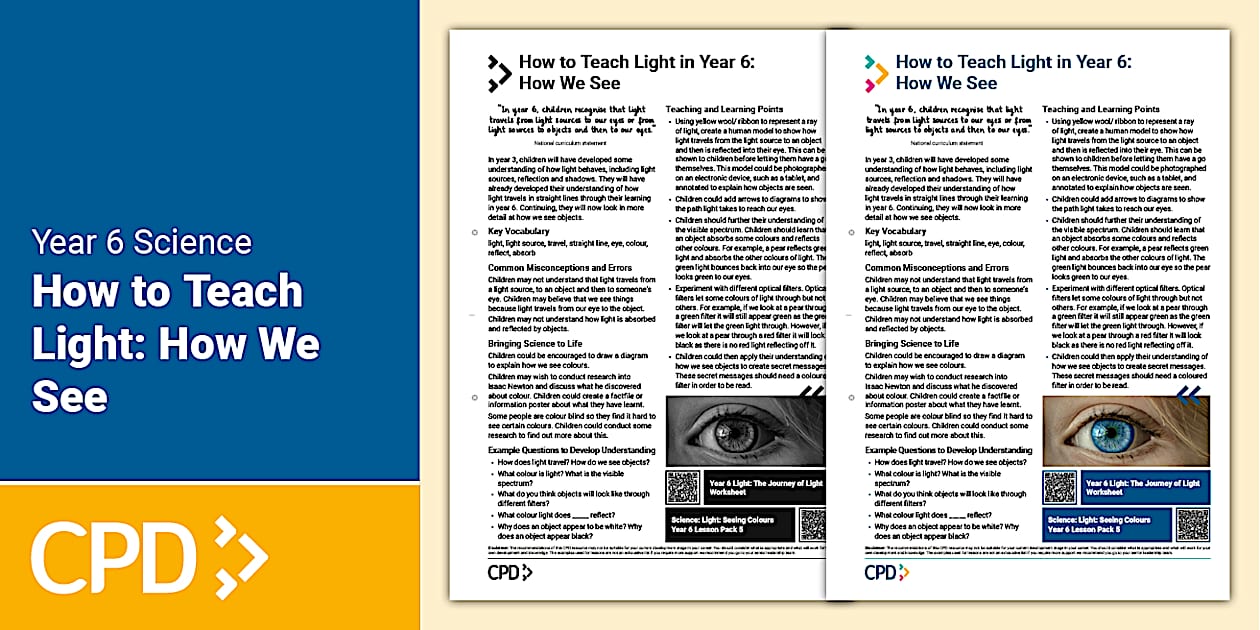 How To Teach Light in Year 6: How We See (Teacher-Made)