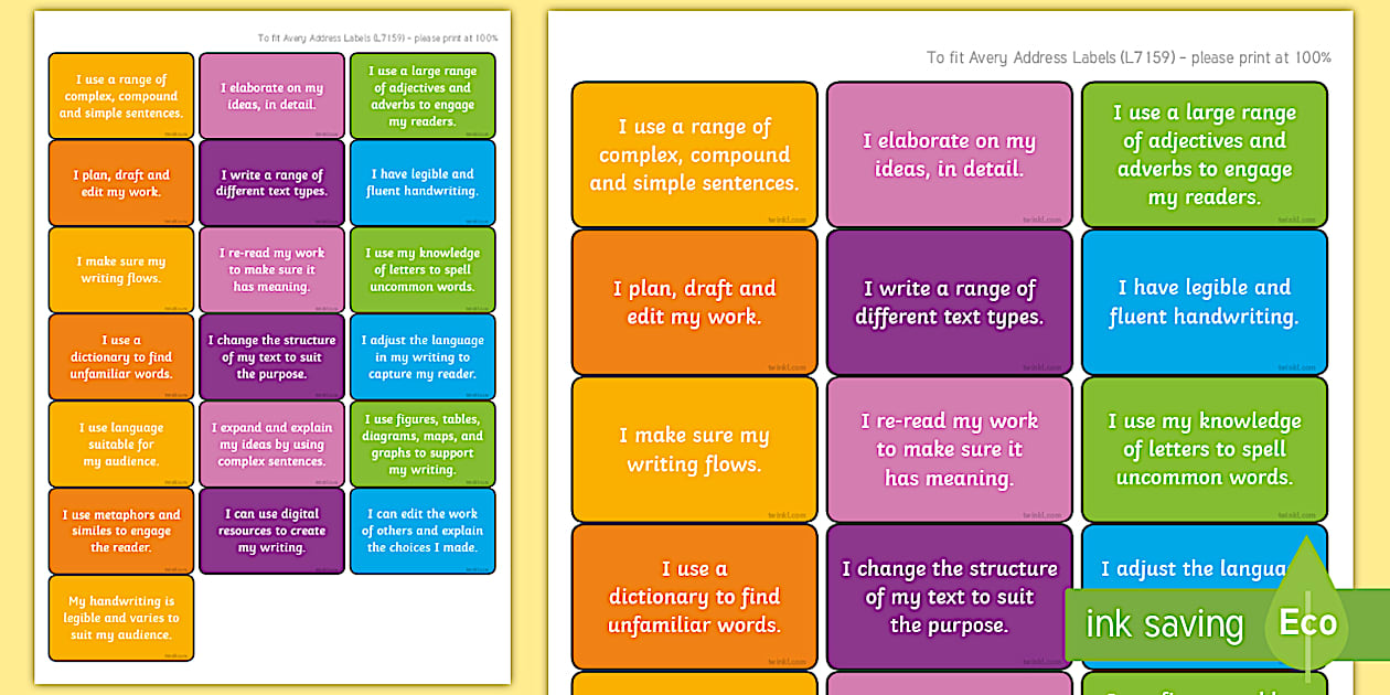 SA Year 6 Writing Assessment Stickers (teacher made)