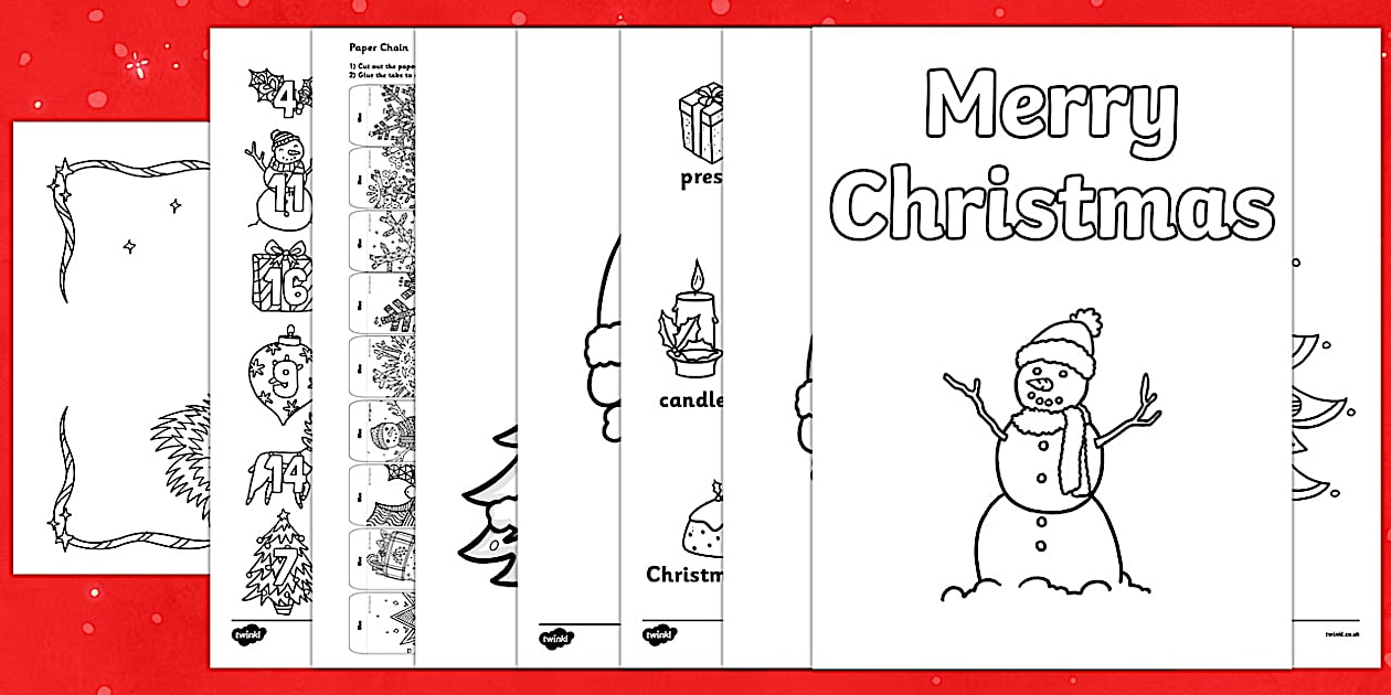 Christmas Colouring Pages Pack - Primary Resource - Twinkl