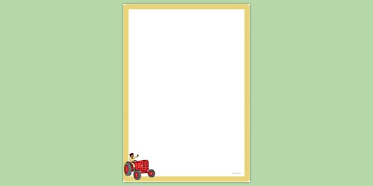 Farmer On Tractor Page Border | Page Borders | Twinkl