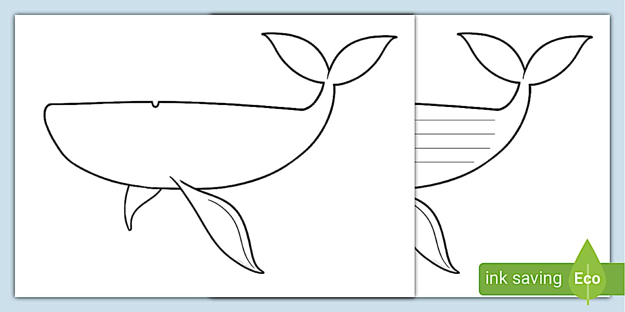 Whale Outline Template, Blank Whale, Whale Template - Twinkl