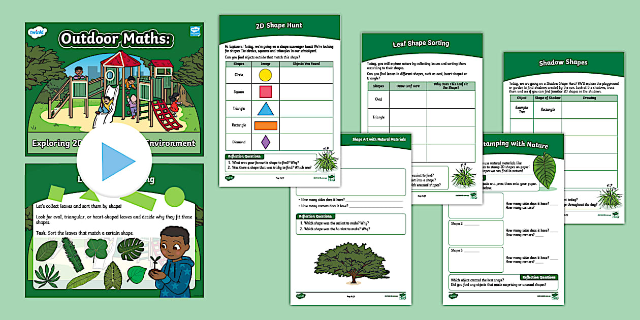 Outdoor Maths: Exploring 2D Shapes Resource Pack - Twinkl