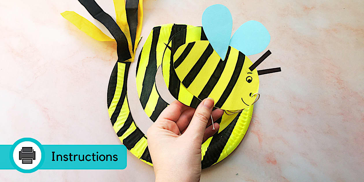Paper Plate Bee Spiral Craft | Minibeast Activities